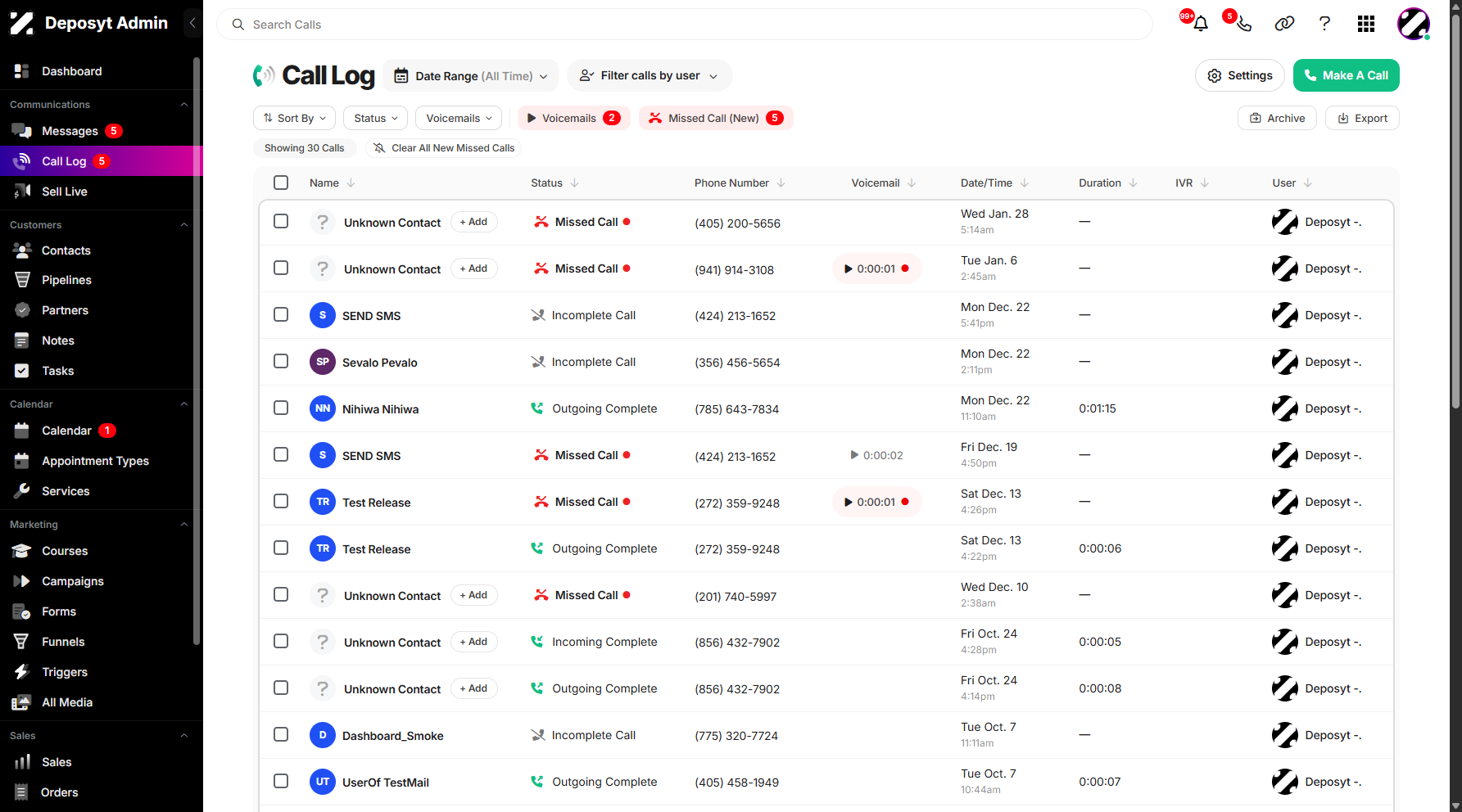 Sorting the Call Log